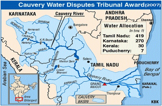 cauvery water dispute - Sanskriti IAS